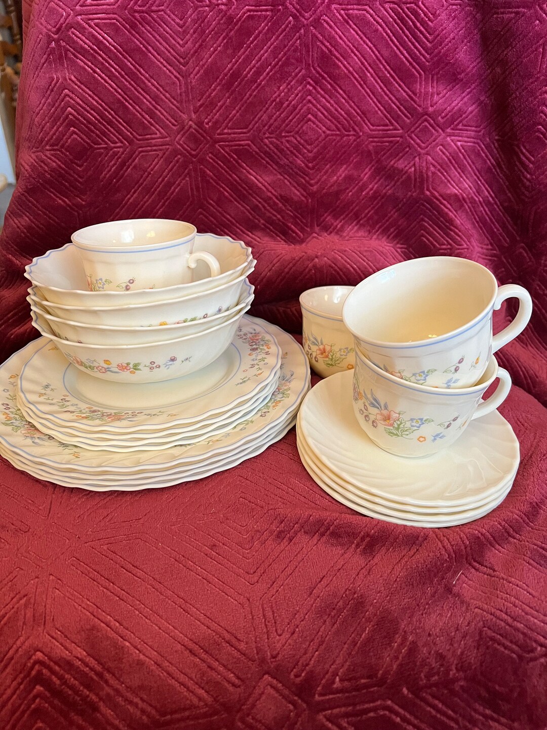 Arcopal Dish Set : Victoria Pattern 20 Pieces - Etsy