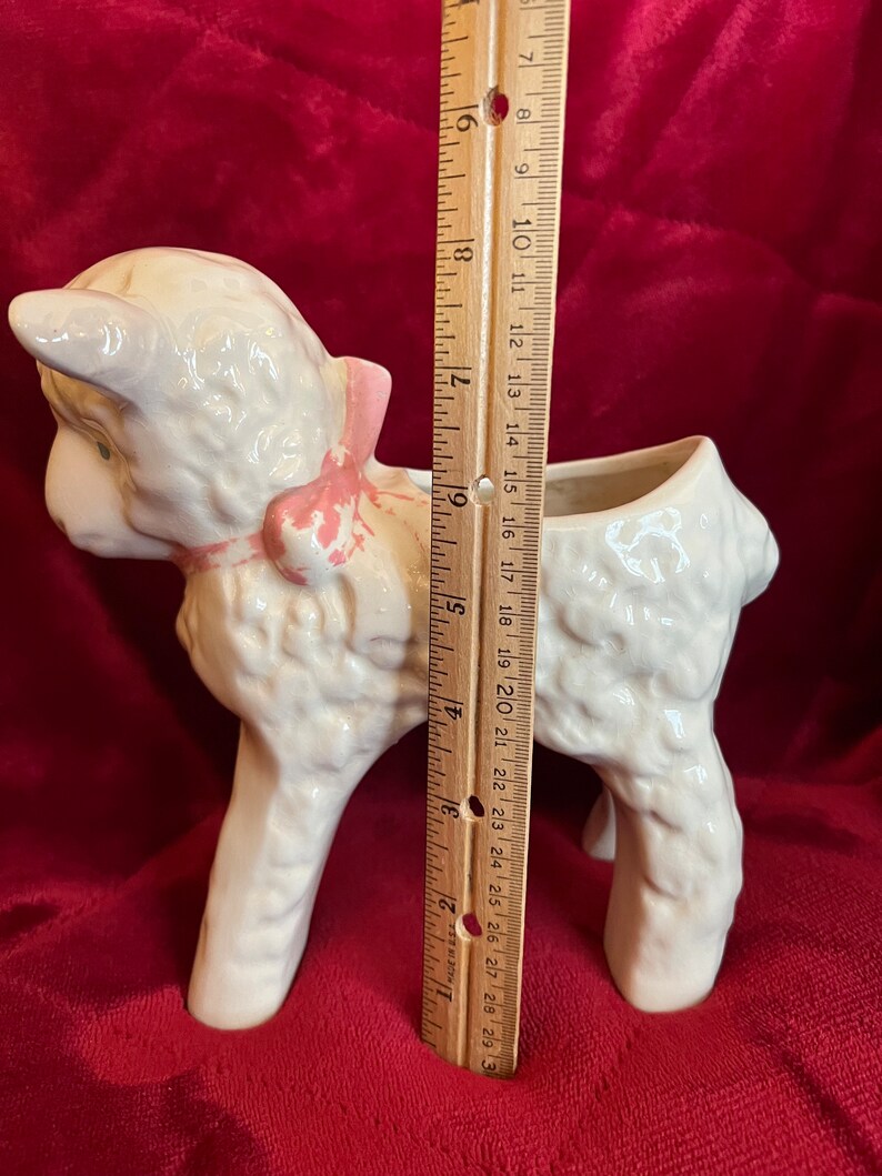 Little Lamb Planter With Pink Bow - Etsy