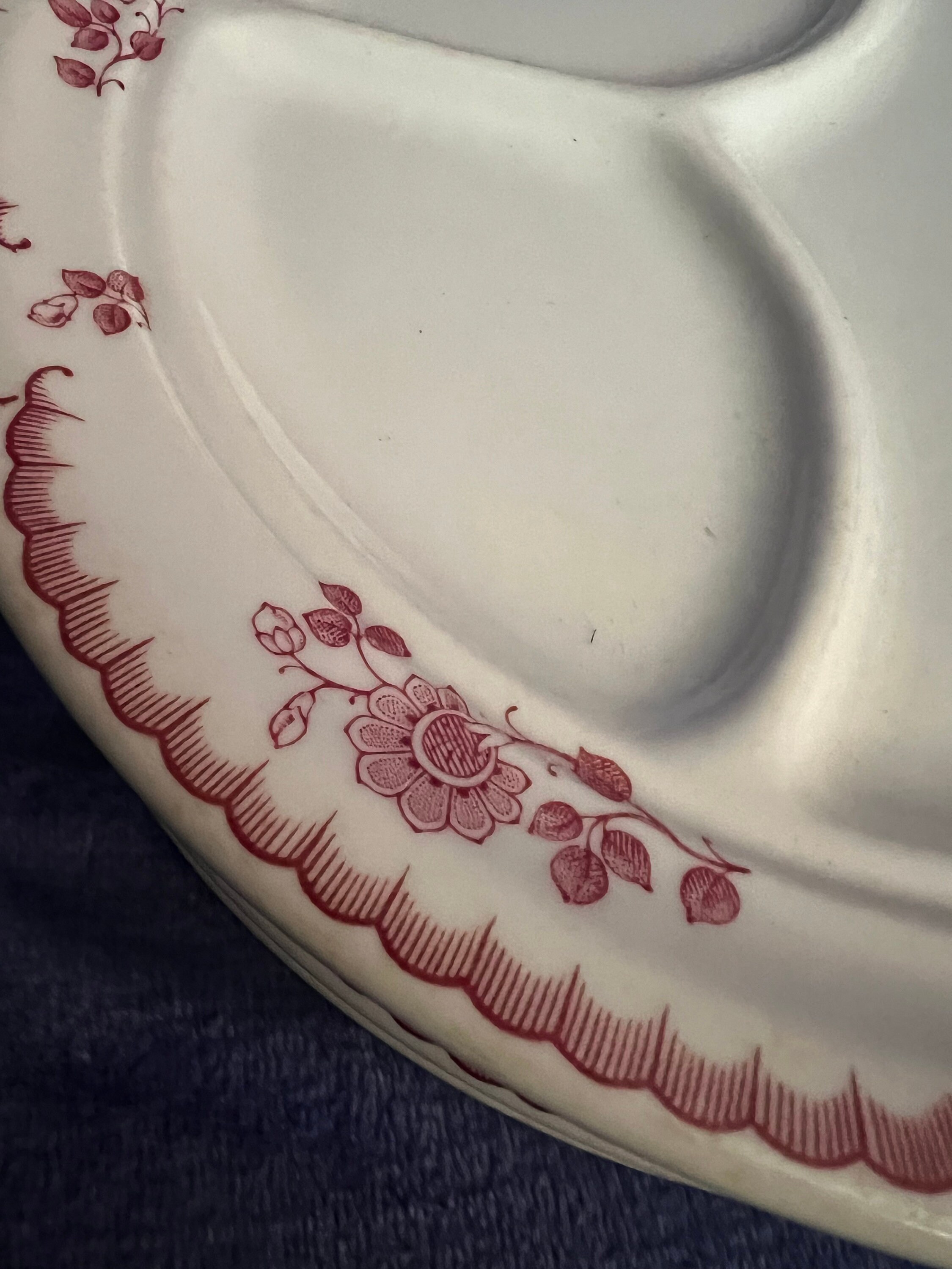 Chardon Red Rose Divided Dinner Plate - Etsy