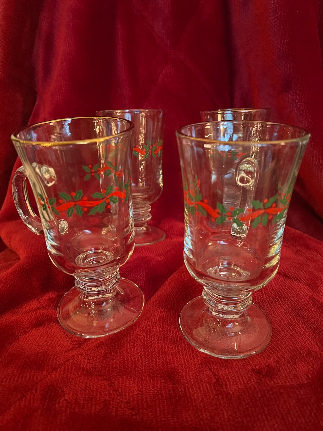 Vintage 4 Holly & Berry Christmas Mugs/cups, Arby's Promotional Mugs ...