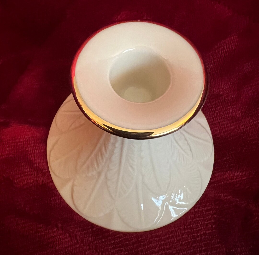 Lenox Gold Rimmed Candlestick - Etsy