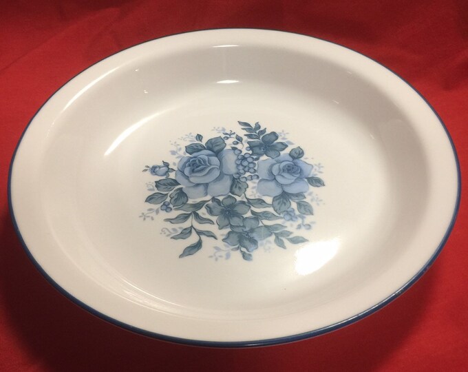 Corelle Blue Velvet Pie Plate, 10”, White With Blue Flowers - Etsy