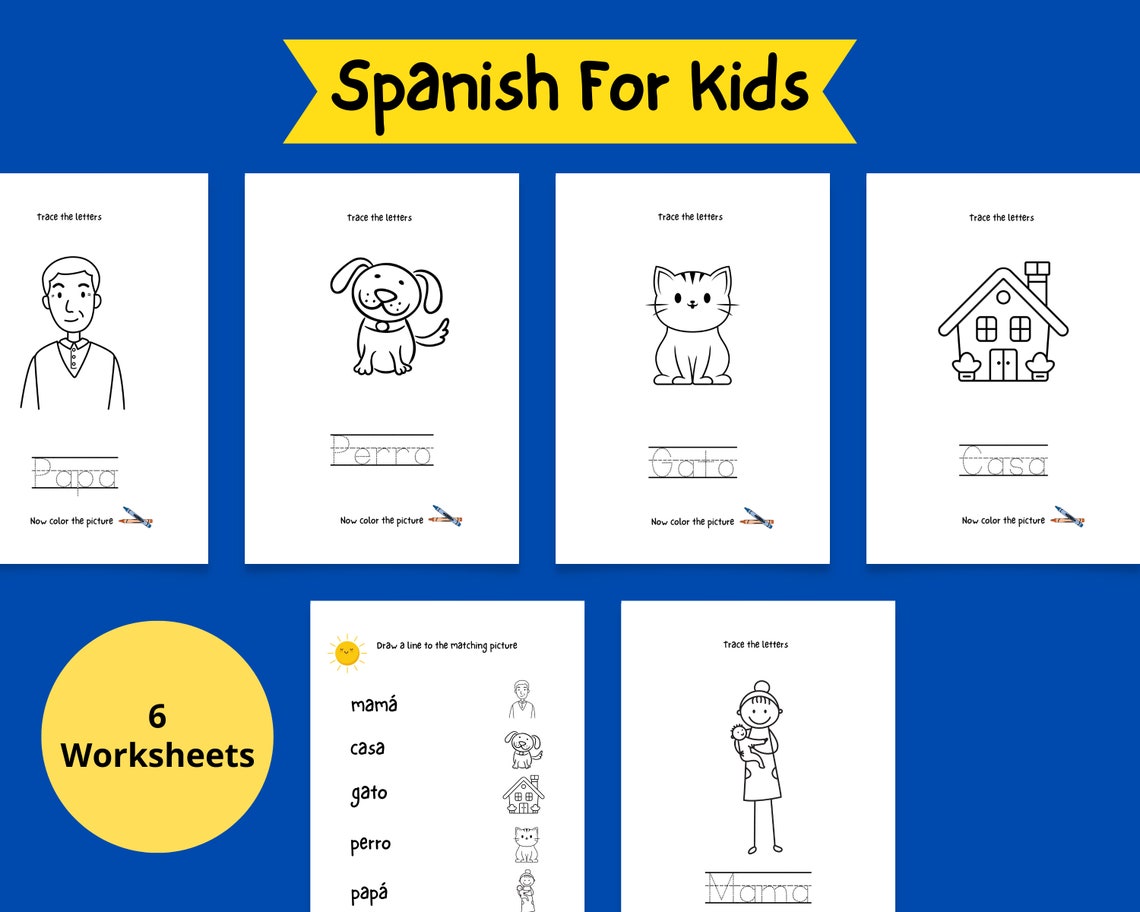 Beginning Spanish Worksheets, Instant Digital Download, Homeschool ...