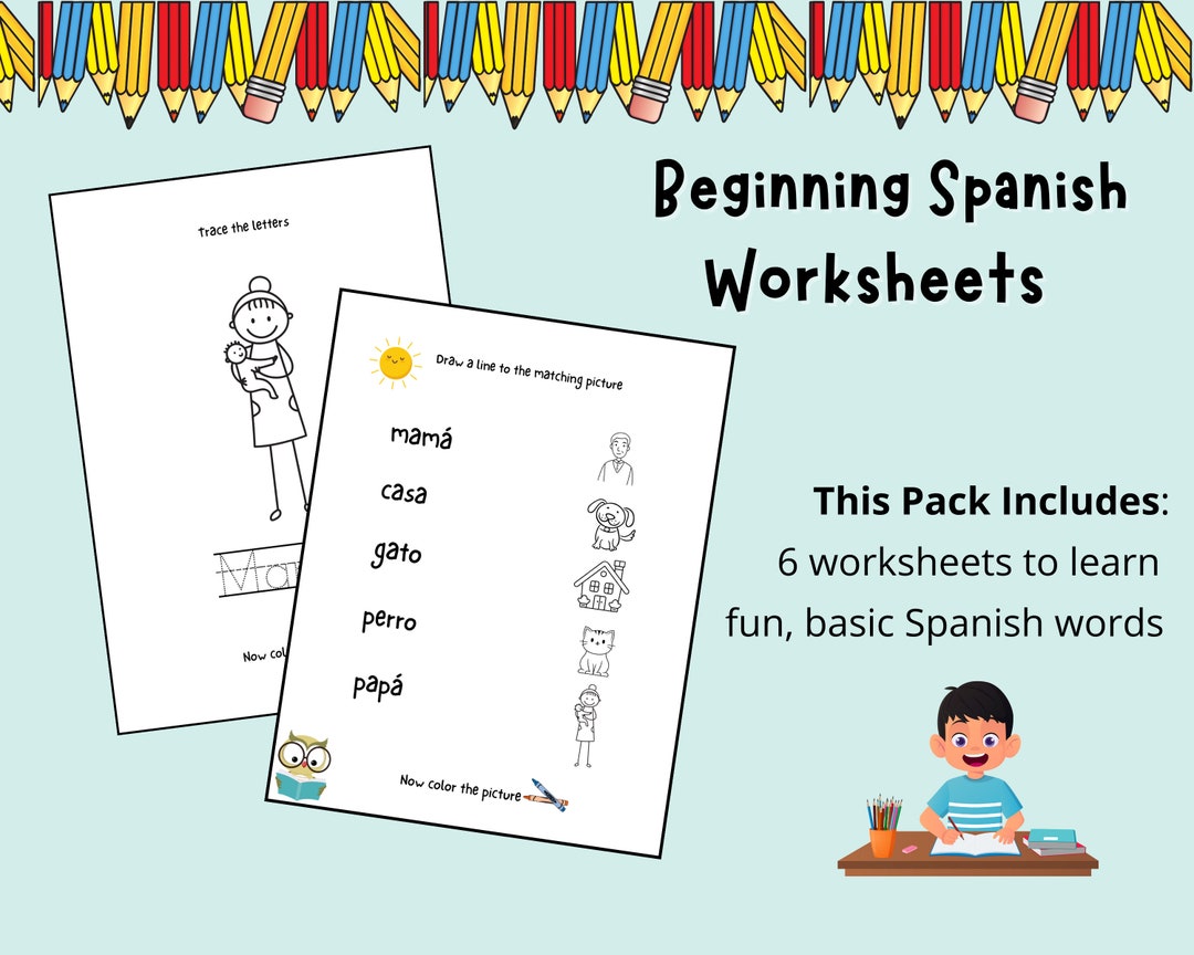 Beginning Spanish Worksheets, Instant Digital Download, Homeschool ...