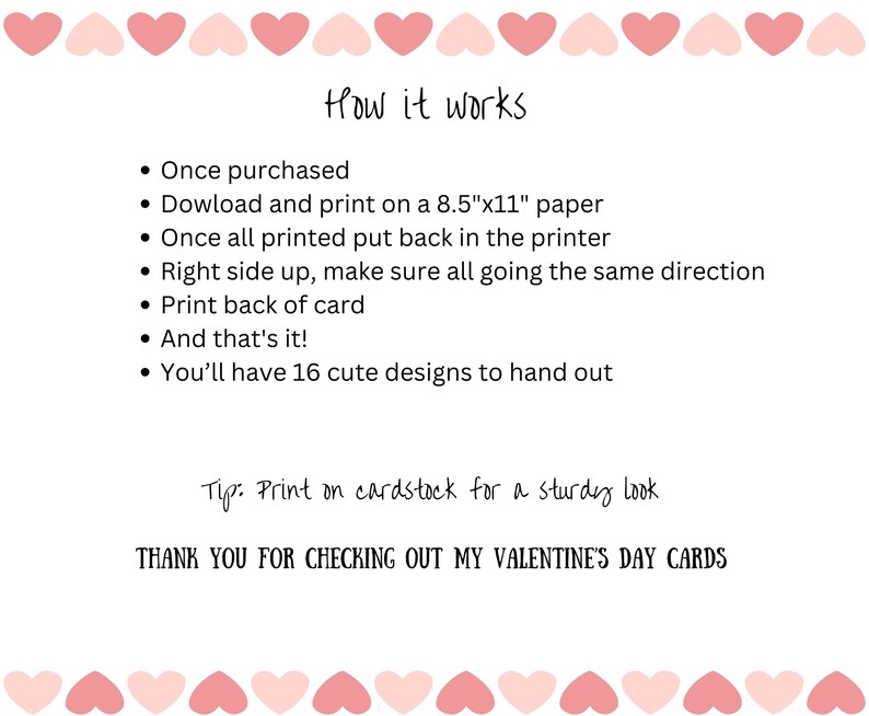 Printable Valentines Day Cards, Instant Digital Download, Homeschool ...