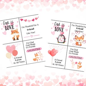 Printable Valentines Day Cards, Instant Digital Download, Homeschool ...