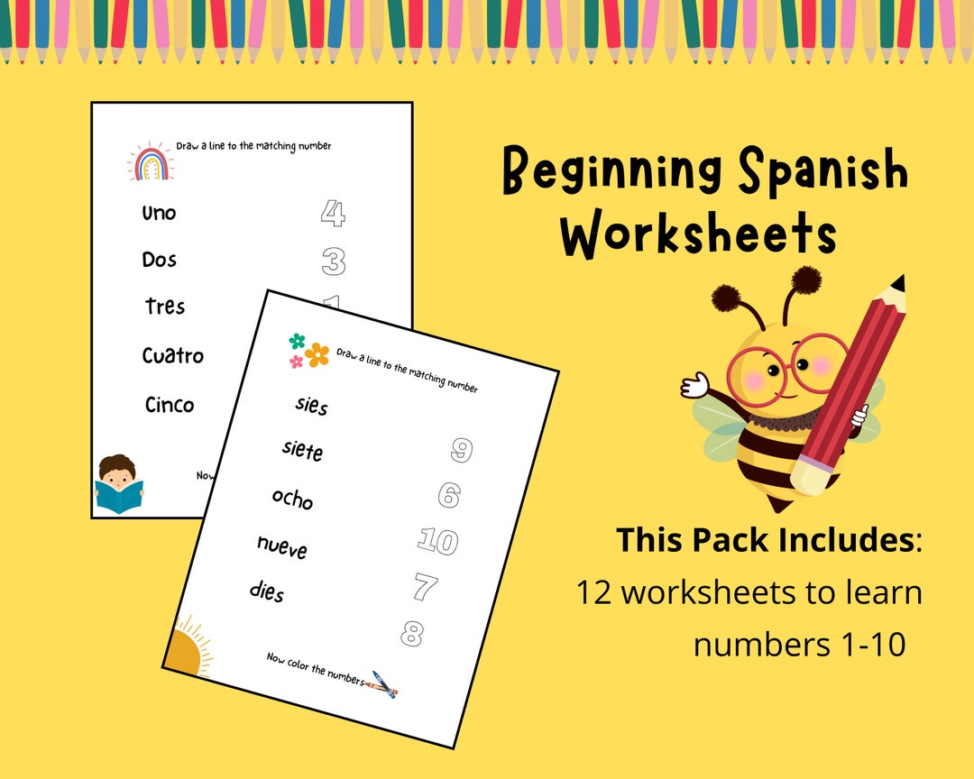 Beginning Spanish Worksheets, Instant Digital Download, Homeschool ...