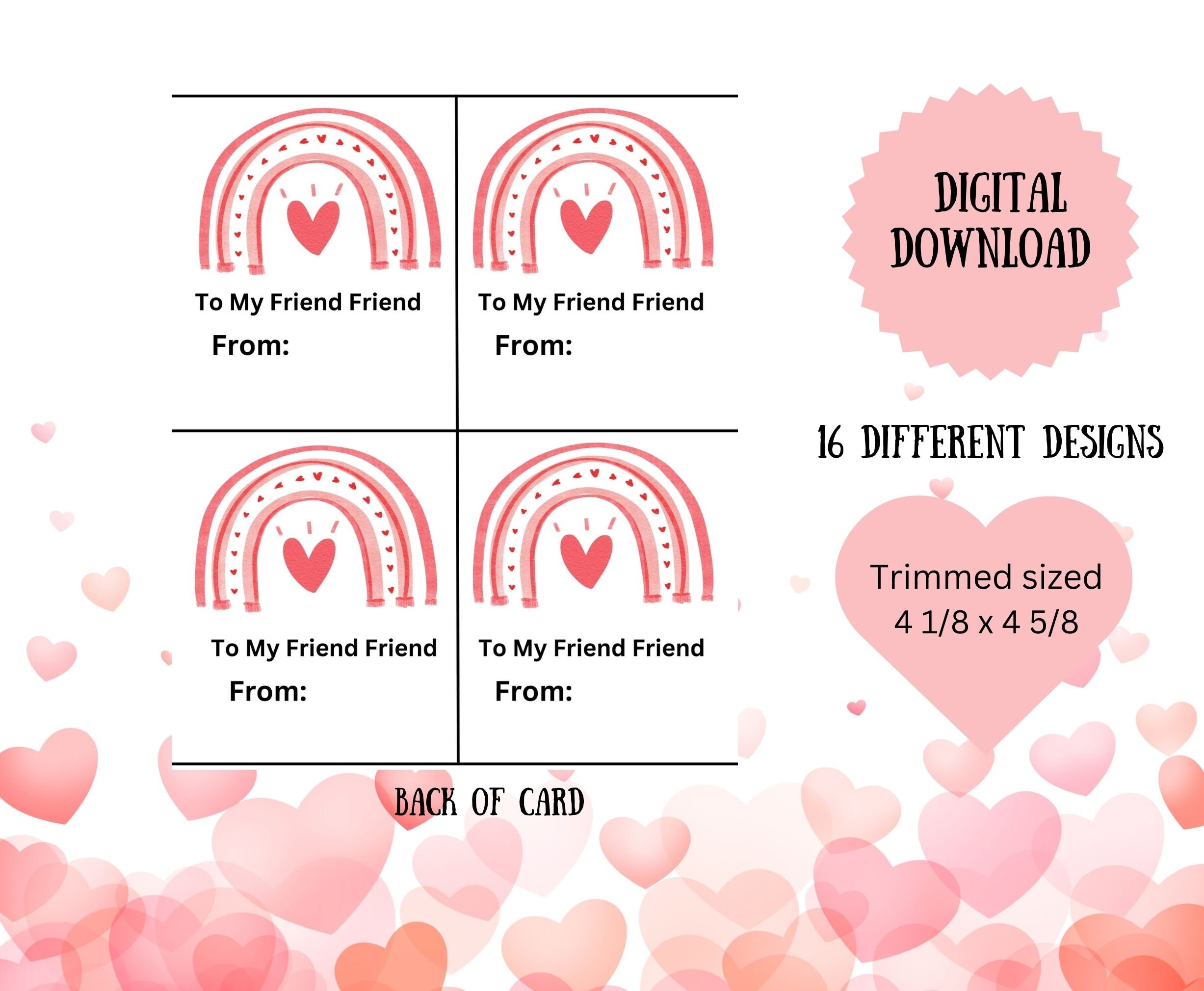 Printable Valentines Day Cards, Instant Digital Download, Homeschool ...