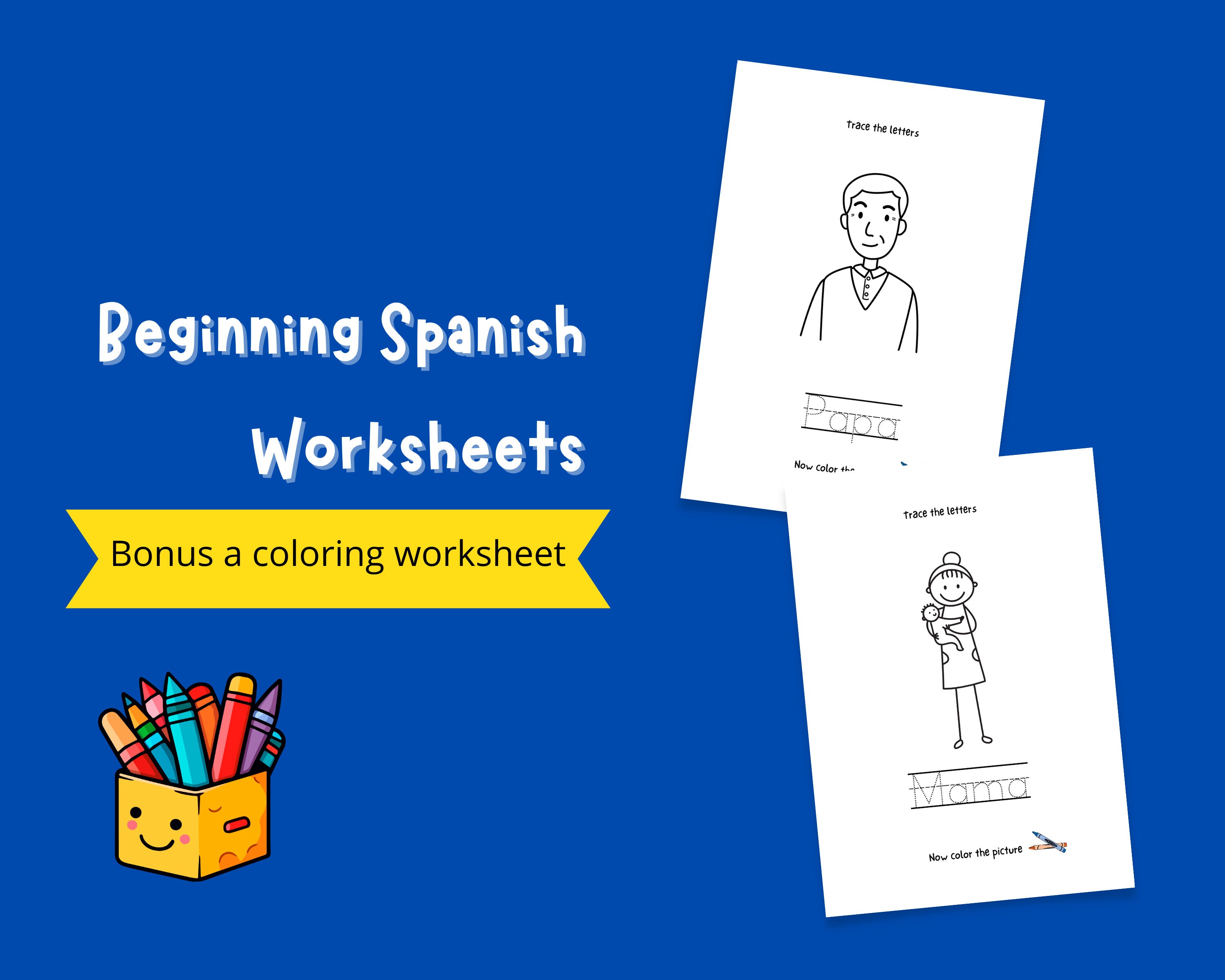 Beginning Spanish Worksheets, Instant Digital Download, Homeschool ...