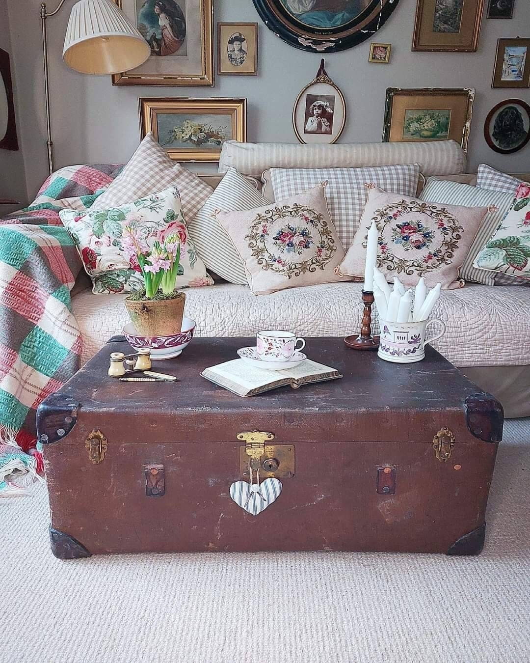 Handsome Antique Steamer Trunk Coffee Table With Monogram - Etsy
