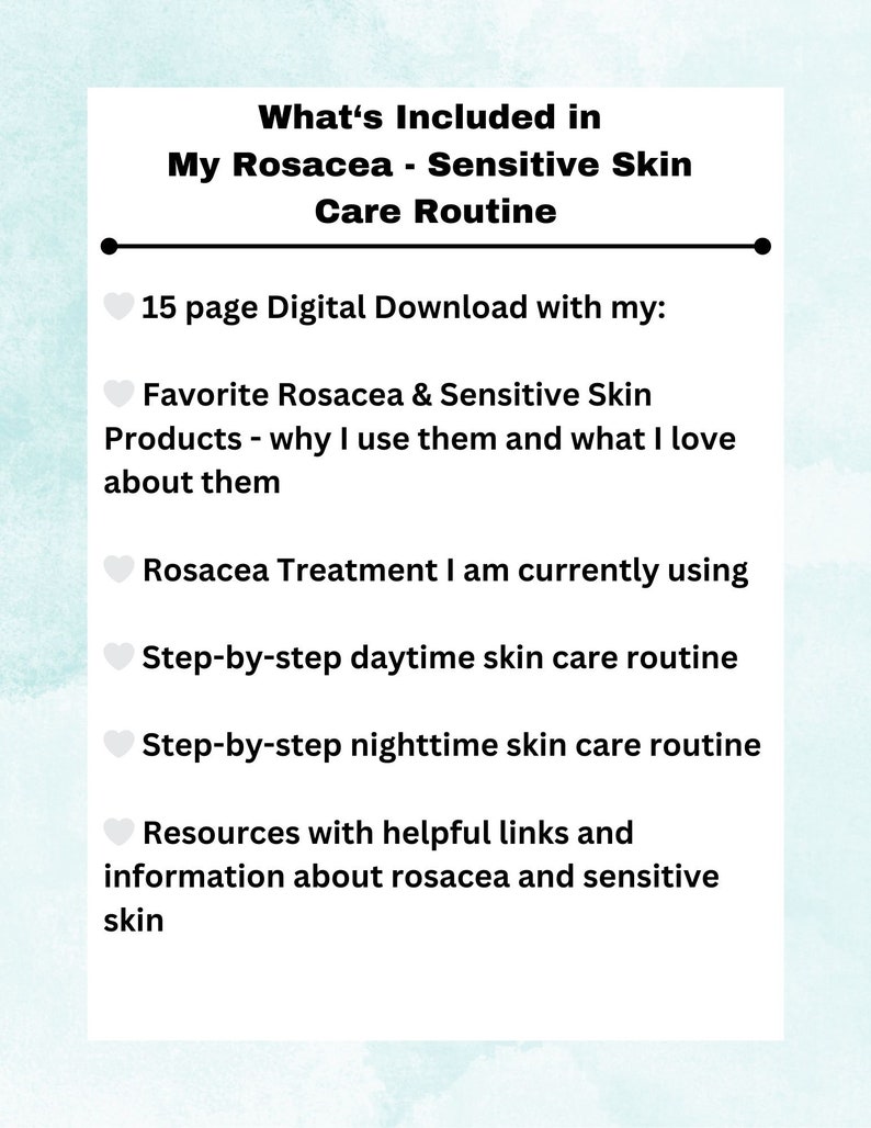 Rosacea And Sensitive Skincare Routine Skin Care Guide Digital Etsy