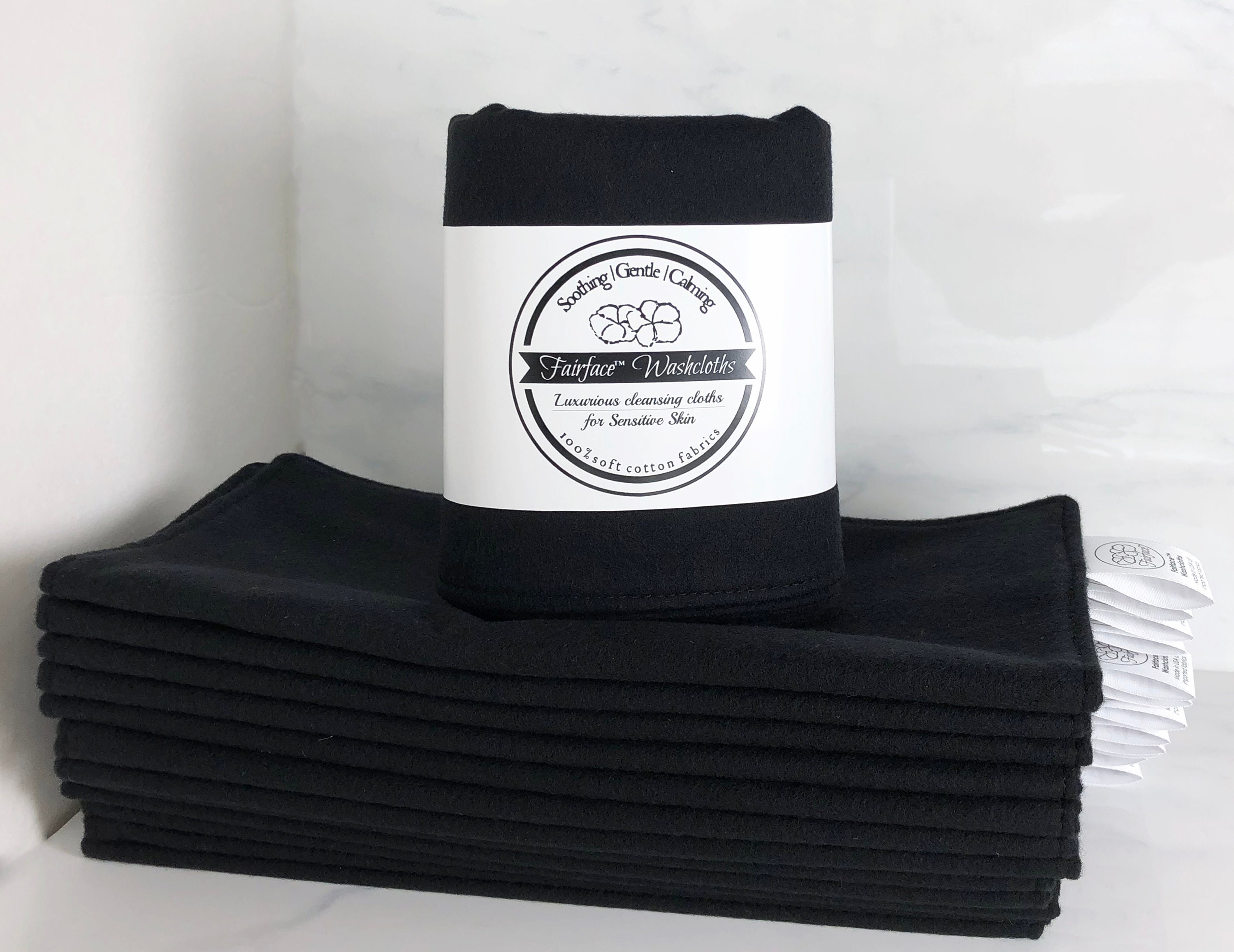 Soft Black Face Cloths Black Washcloths Makeup Remover - Etsy Canada