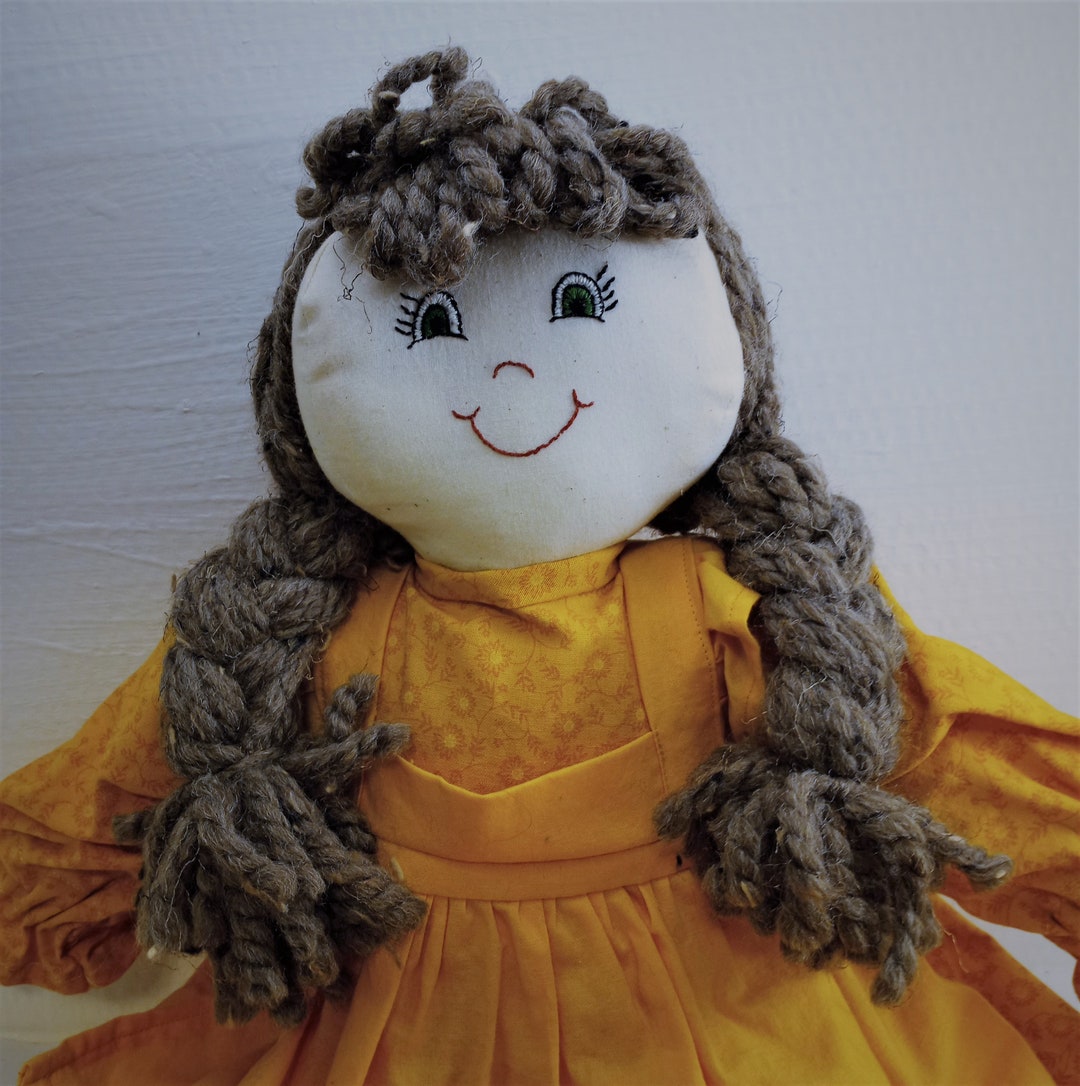 18" Handmade Rag Doll, Hand-embroidered, Gift From Grandparent ...