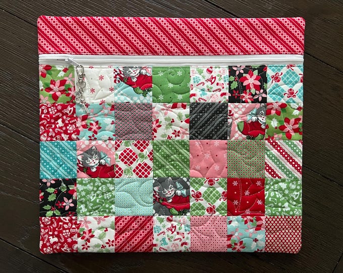 Cross Stitch Project Bag, Patchwork Project Bag, Zipper Bag, Embroidery, Quilting, Handmade ...