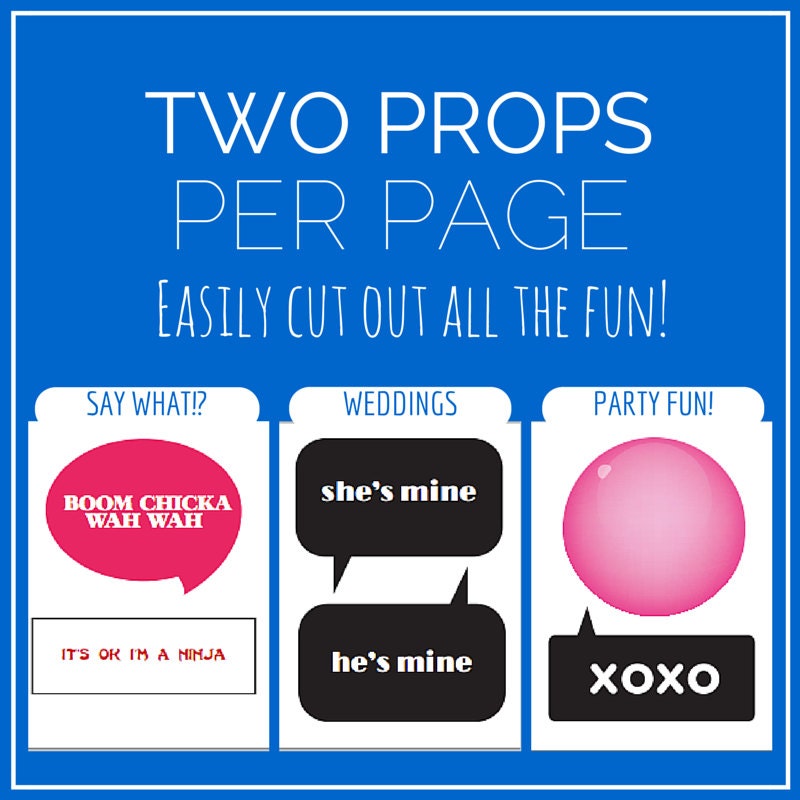INSTANT DOWNLOAD Speech Bubble Props Hilarious DIY Printable Prop Pack ...