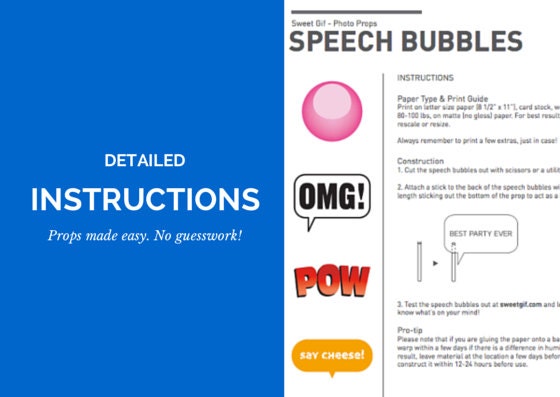 INSTANT DOWNLOAD Speech Bubble Props Hilarious DIY Printable Prop Pack ...