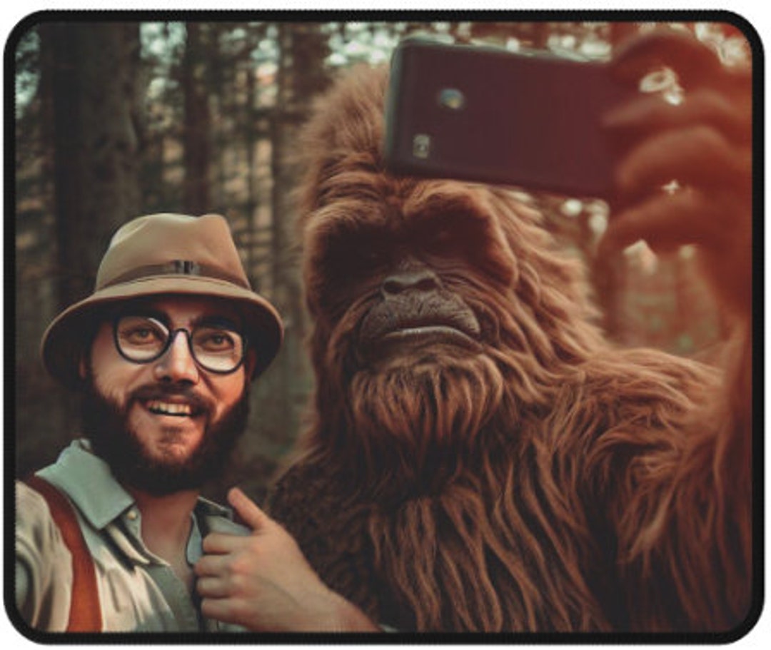 Squatch and I Outdoor Themed Photo of a Man Taking a Selfie With a ...