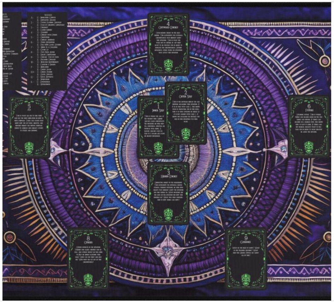 Tarot Card Mat Fortune Telling, Mystic, Tarot Mat for Beginners - Etsy