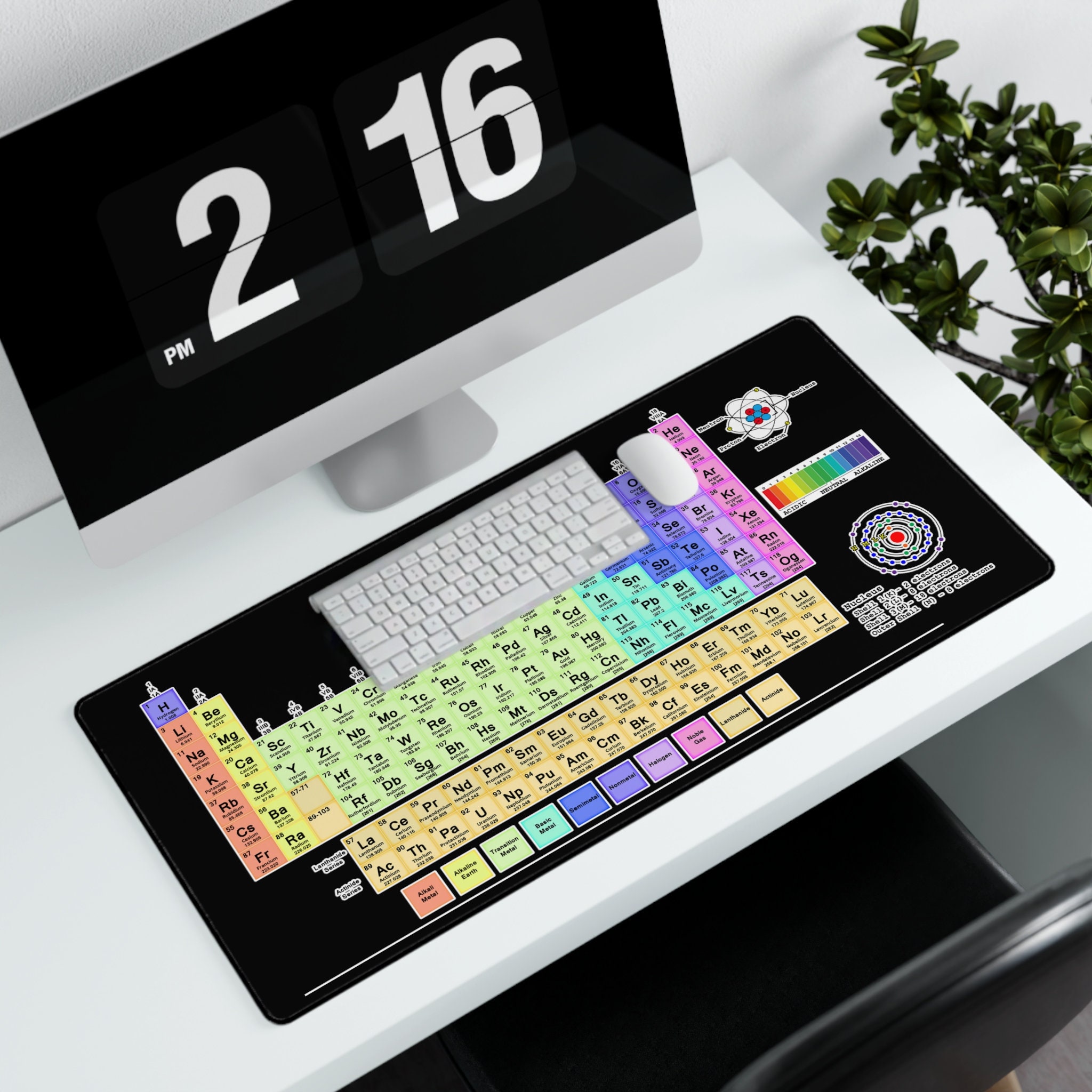 Periodic Table of the Elements Desk Mat, Chemistry Desk Pad, Element ...