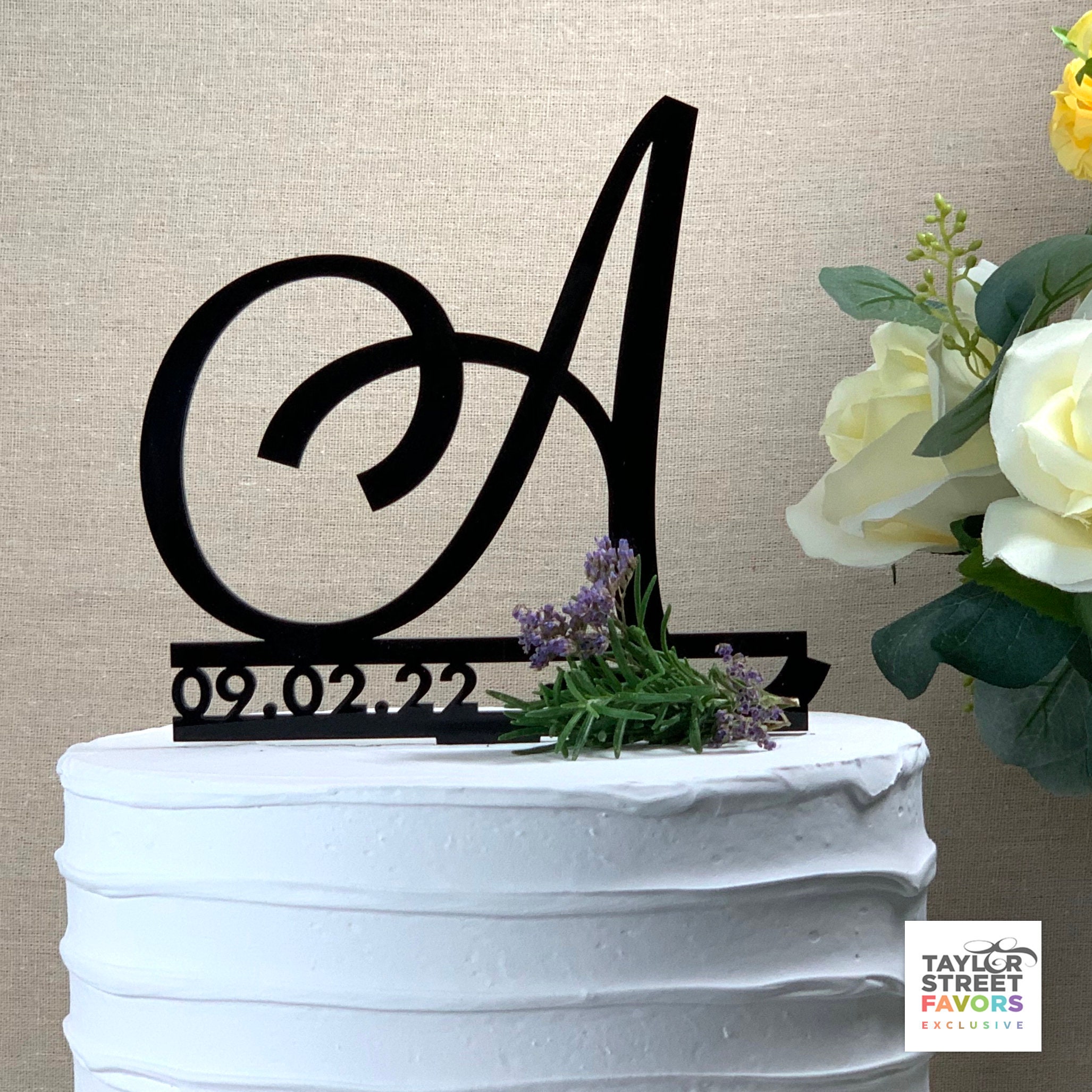 Initial Cake Topper Wedding Cake Topper Acrylic Cake Topper | Etsy