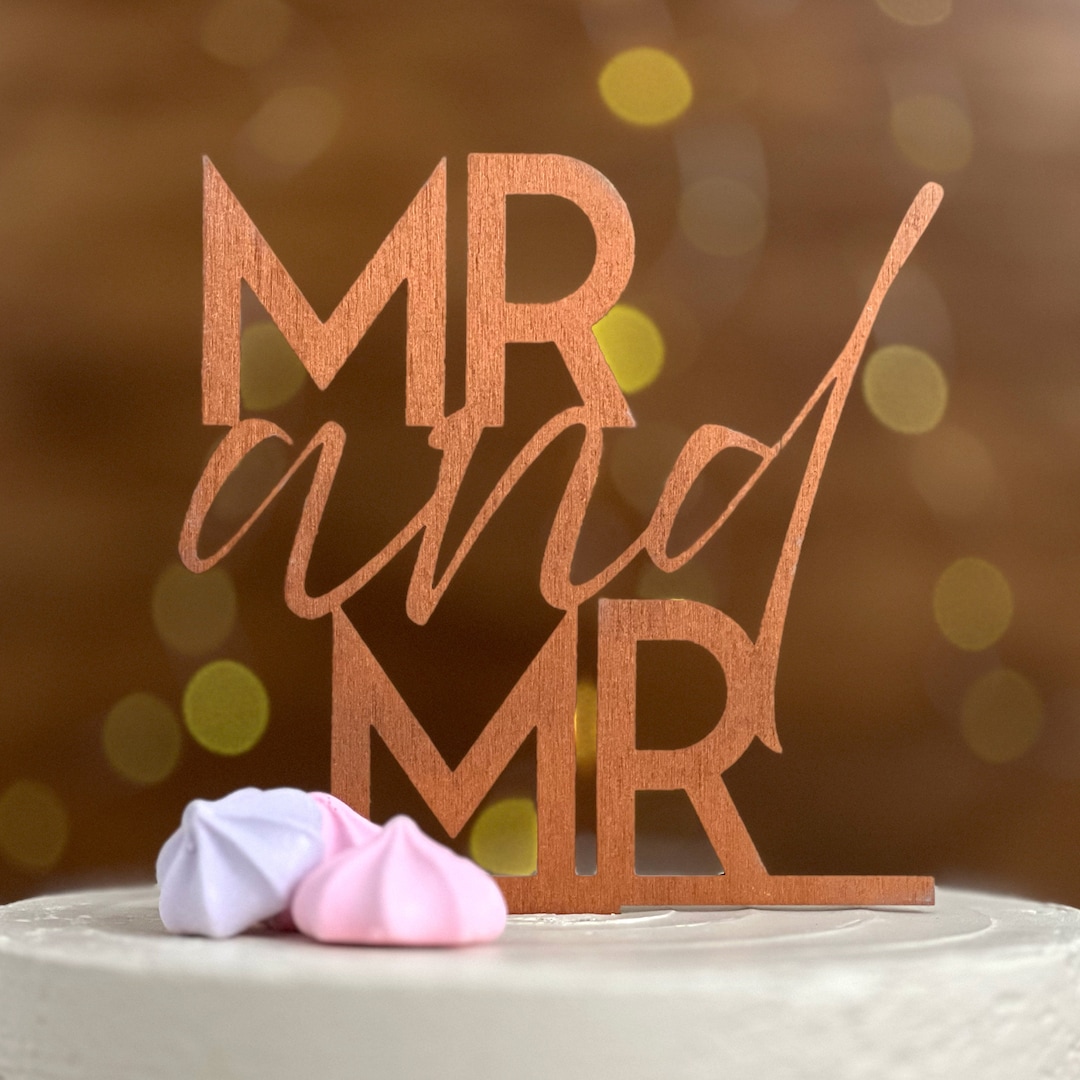 Mr & Mr Wood Wedding Cake Topper, Mrs and Mrs Rustic Cake Topper, Mr ...