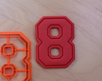 Varsity Number 8 Cookie Cutter/multi-size/dishwasher Safe - Etsy