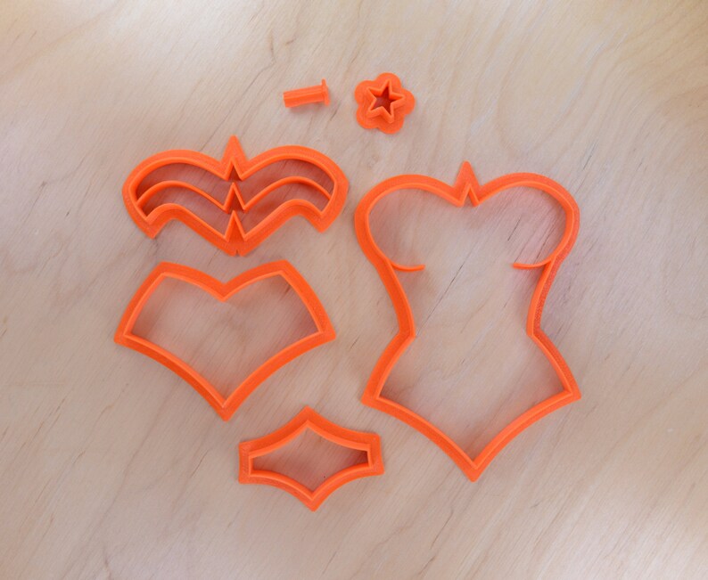 Superhero Girl's Suit Fondant Cutter Set 158 - Etsy