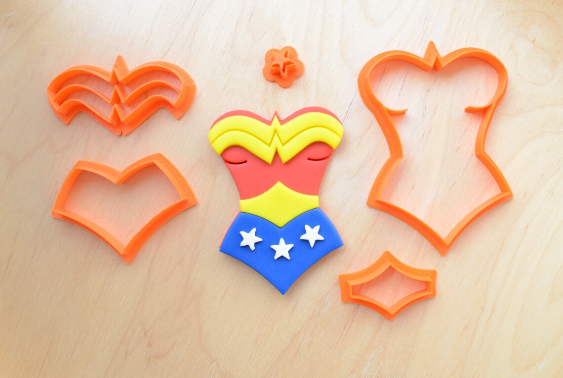 Superhero Girl's Suit Fondant Cutter Set 158 - Etsy
