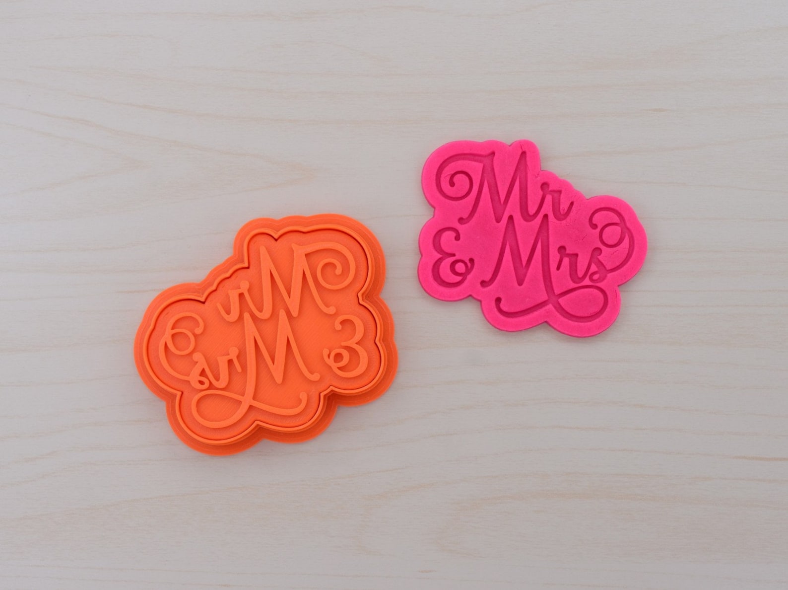 Mr & Mrs Cookie Cutter and Stamp Set 100 517 | Etsy