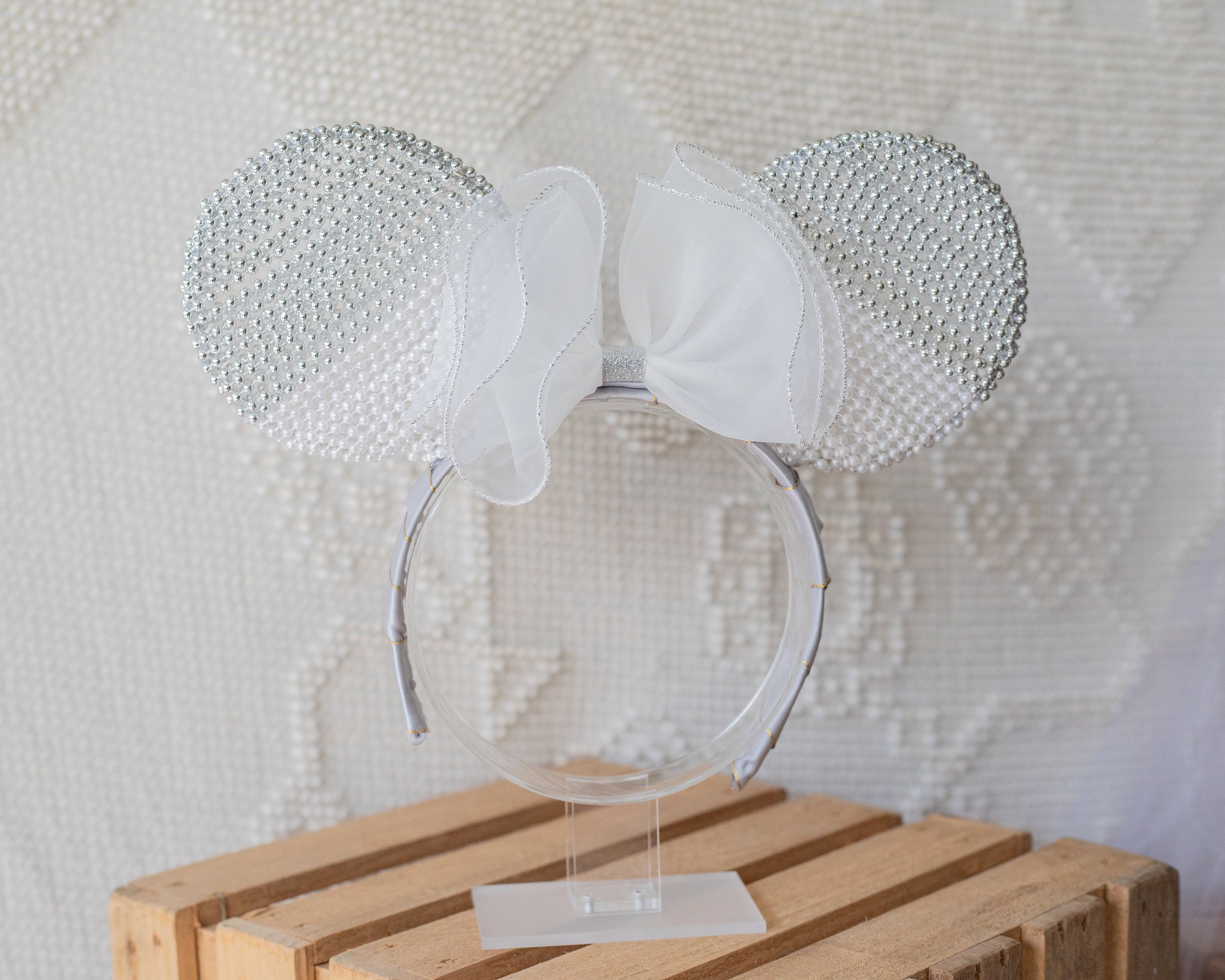 Bride Minnie Mouse Ears - Beaded Bridal Minnie Mouse Ears - Headband - Etsy
