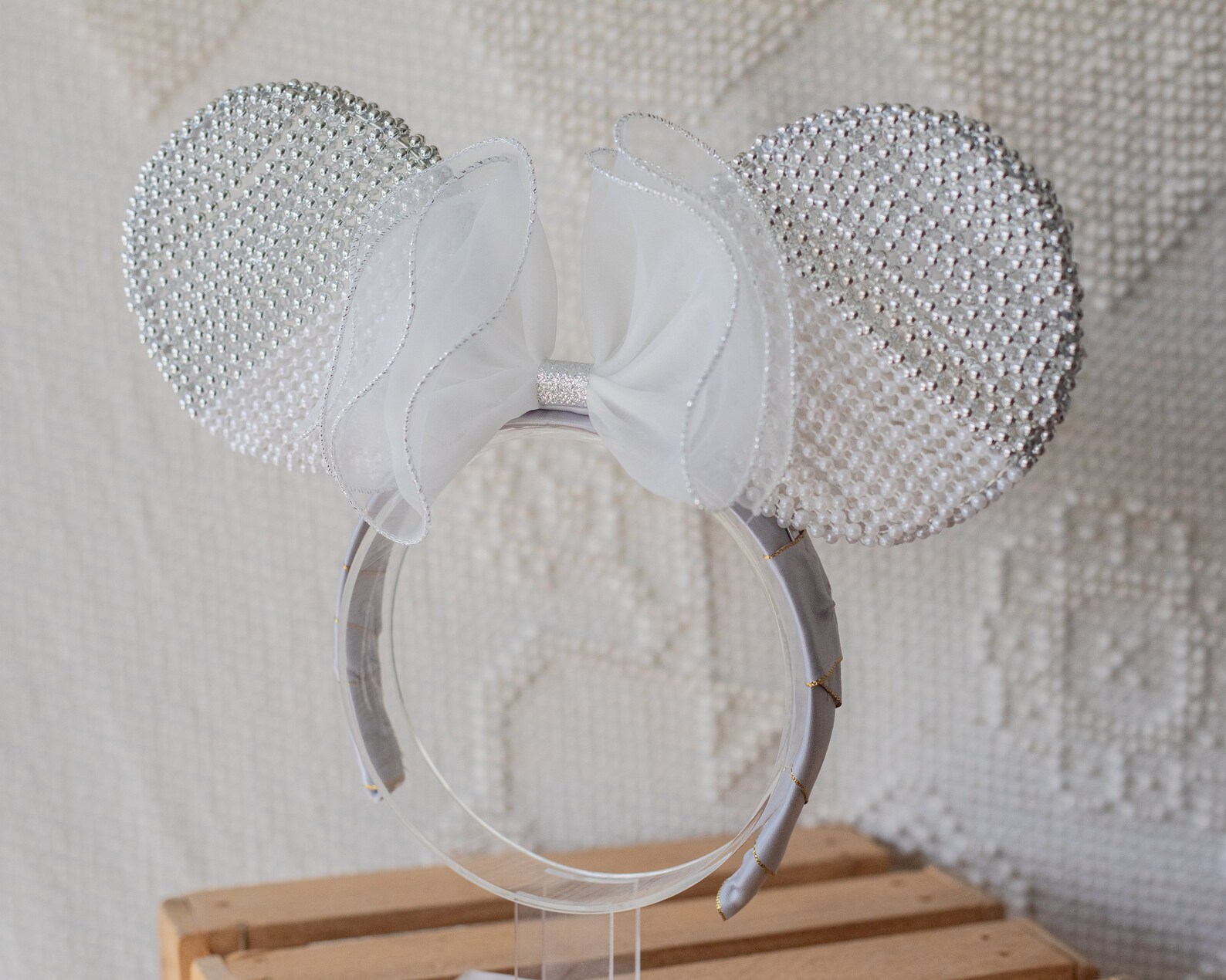 Bride Minnie Mouse Ears - Beaded Bridal Minnie Mouse Ears - Headband - Etsy