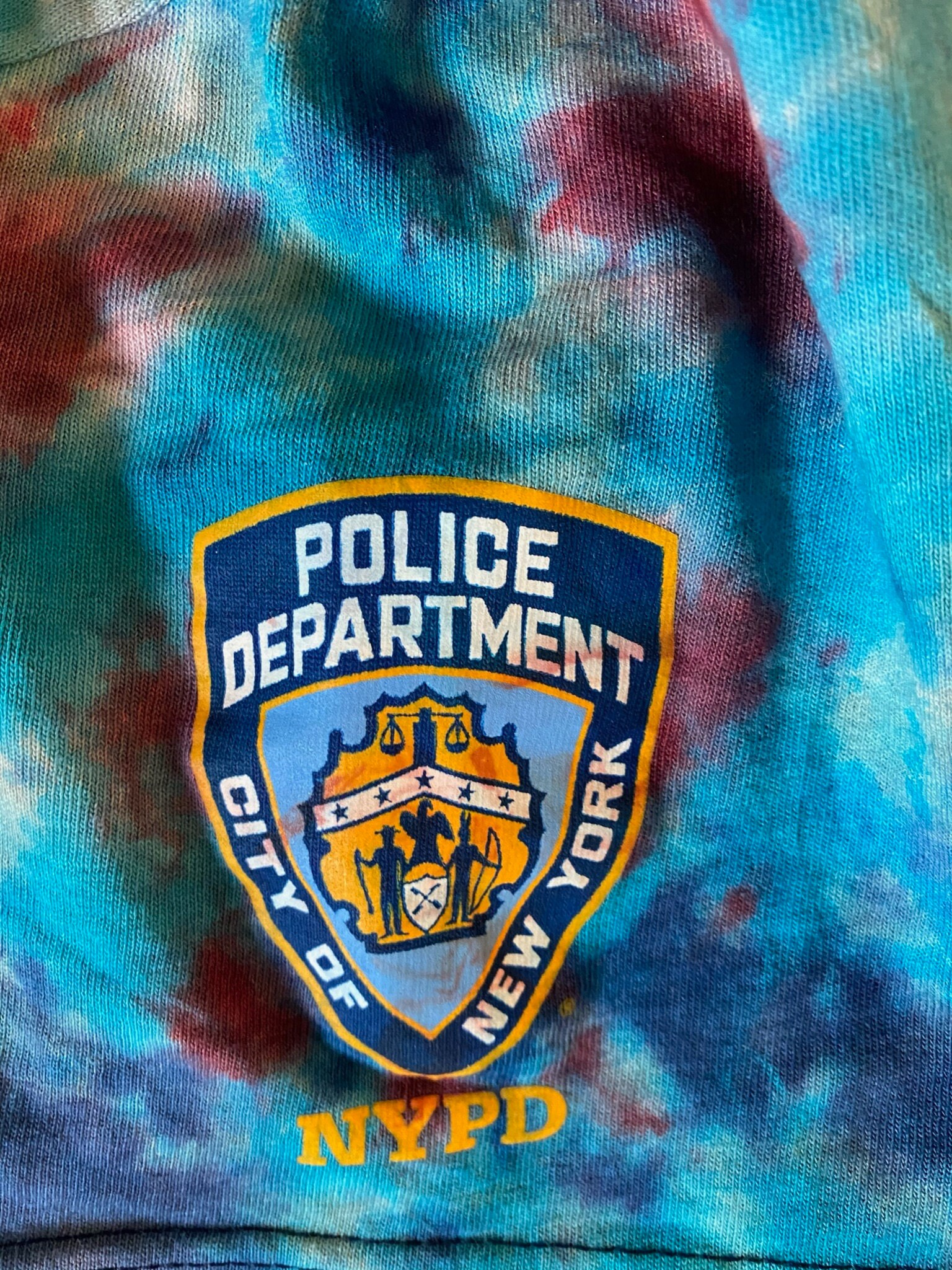 Tye-dye NYPD T-shirt - Etsy UK