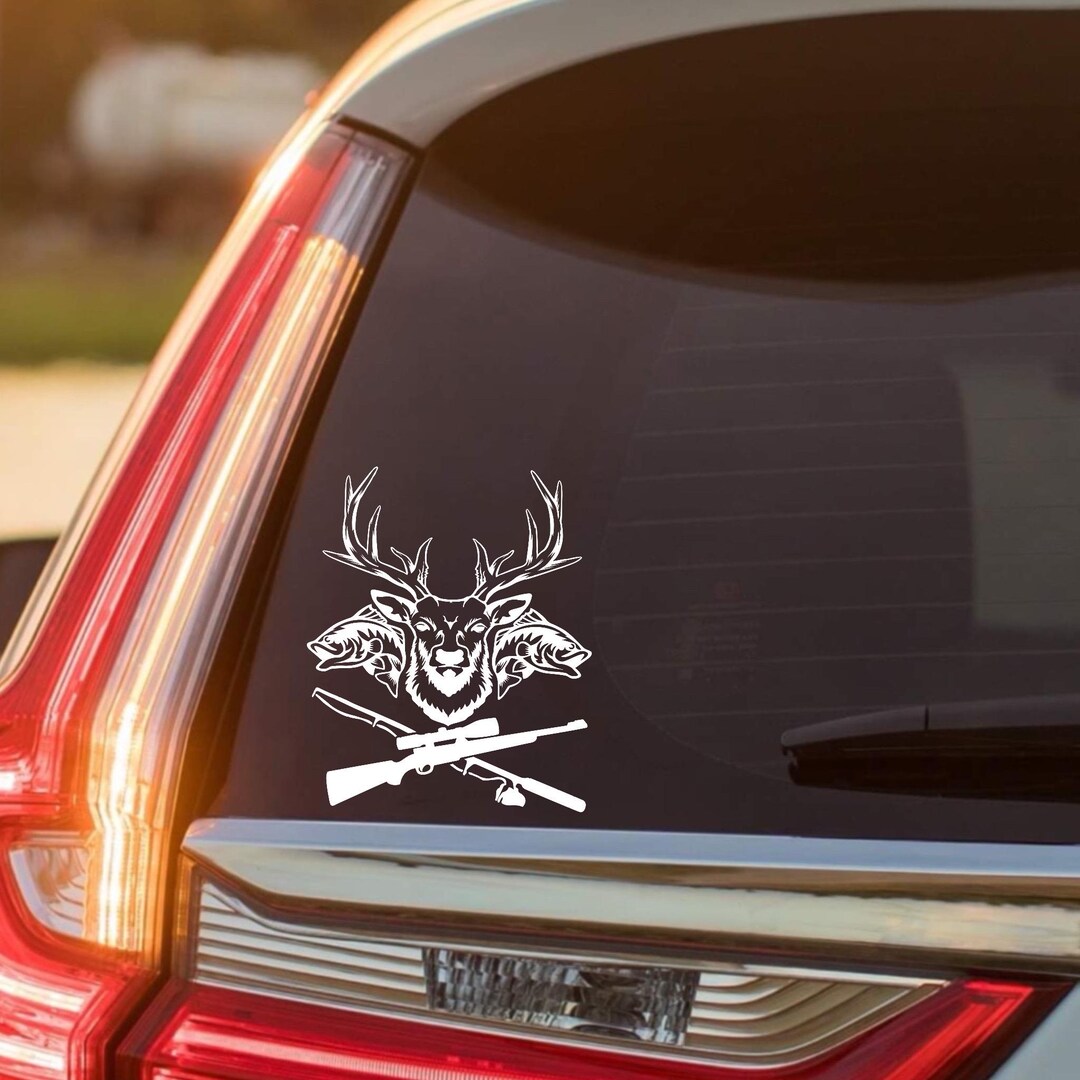 Hunting, Fishing, Deer - Vinyl Car - Truck - Window - Bodywork - Bumper ...
