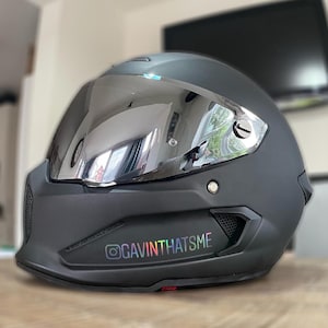 Motorbike Helmet X2 - Lid, Instagram Handle Vinyl Sticker - Label ...