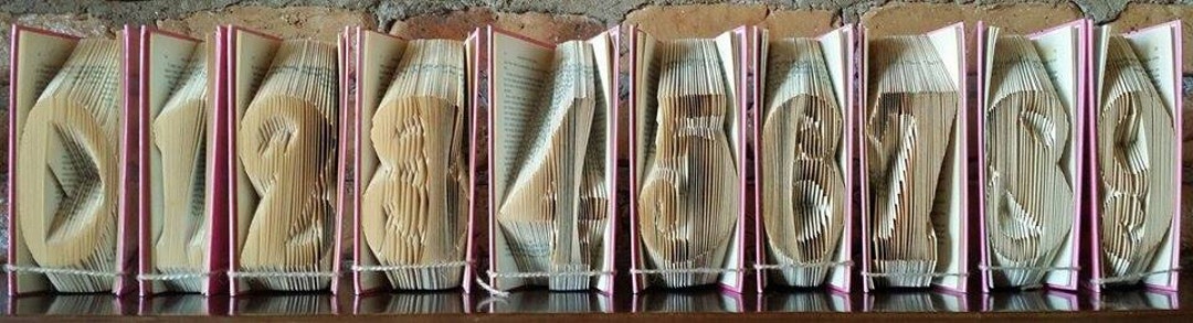 Full Set of Fancy Giant Numbers Book Folding Patterns. Ages Dates Table ...