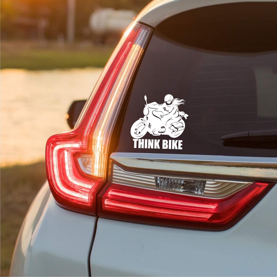 Think Bike - Female - Motorcycle - Biker - Awareness - Car Window ...
