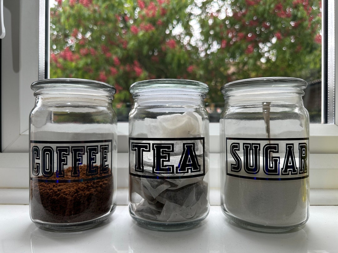 Tea - Coffee - Sugar Canister - Kitchen Storage Sticker Decal Label ...