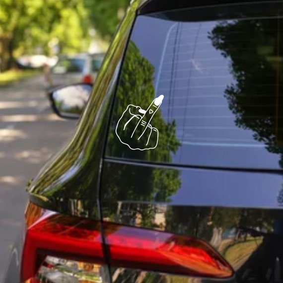 Feminine Flipping Off Middle Finger Nails Vinyl Car Window - Etsy