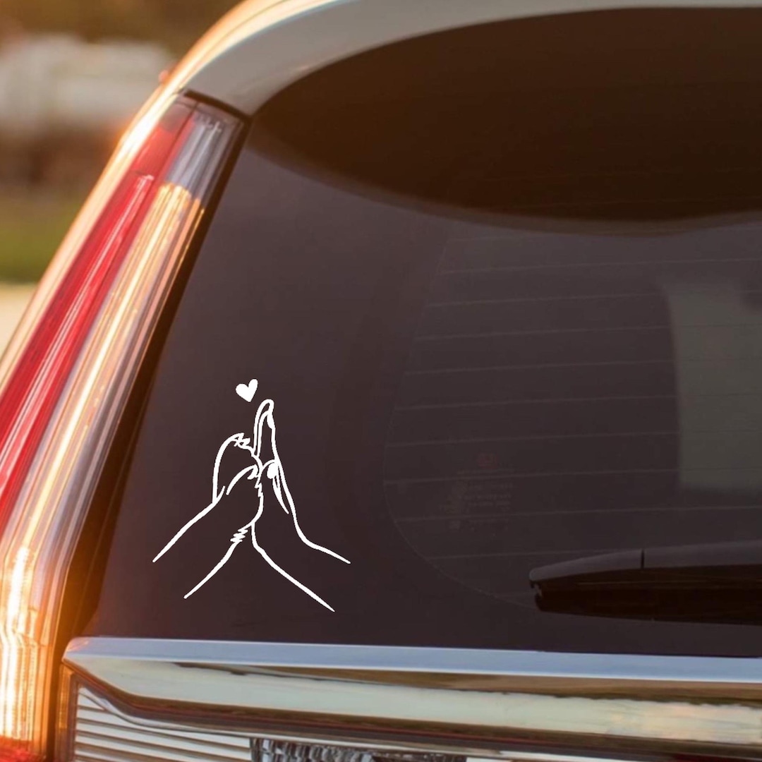 Dog Paw Human Hand - Pet Love - Animal Lover - Vinyl Car Window ...