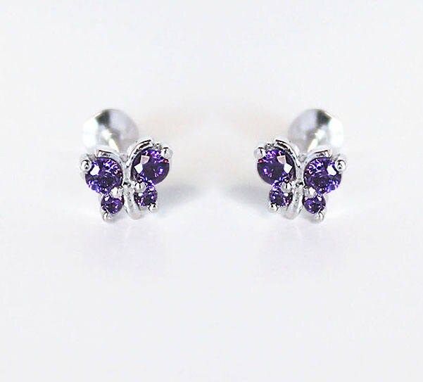 Cubic Butterfly Earrings, 925 Sterling Silver, Baby Girls Children ...