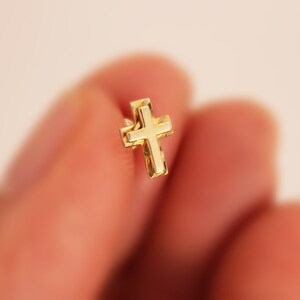 14k Solid Yellow Gold Cross Children Screwback Baby Girls Earrings - Etsy