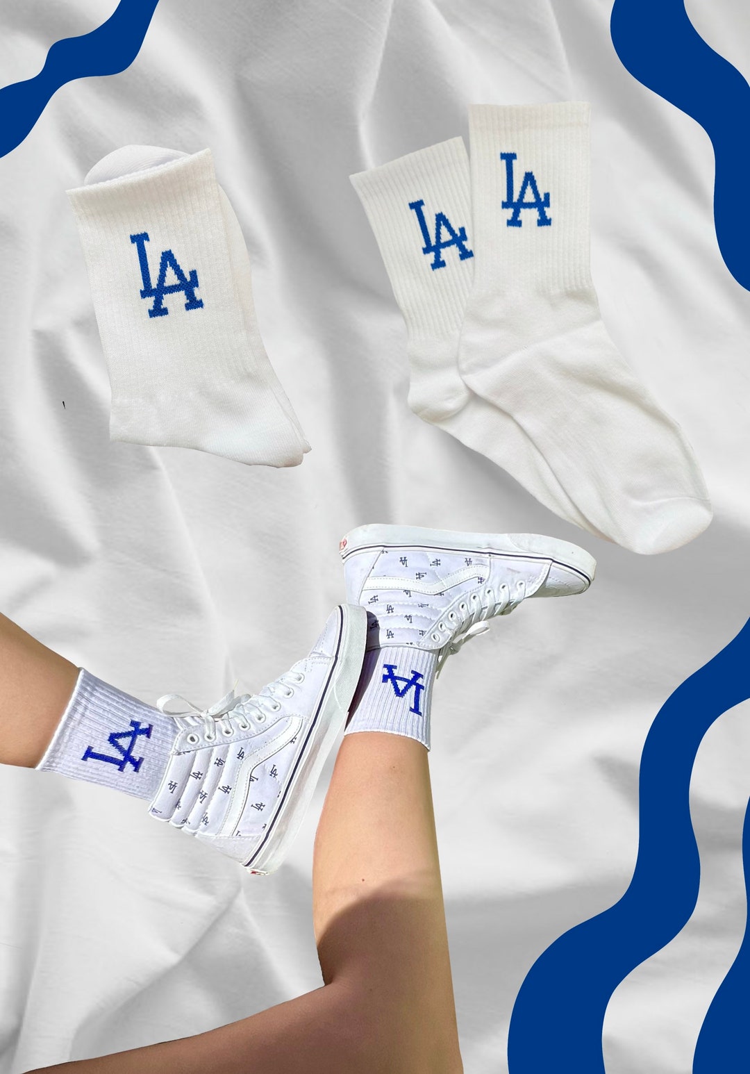 Dodgers Socks Los Angeles Dodger Socks Dodgers Gift - Etsy