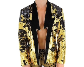 Gold Sequin Jacket - Etsy