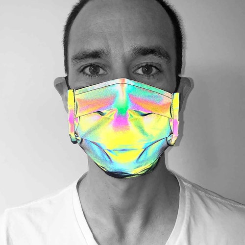 Reflective Face Mask Cybergoth Mask Rave Mask Rainbow Mask - Etsy