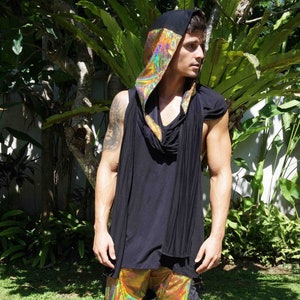 Hoodie Scarf Rave Accessories Festival Headpiece Rave Hood Hooded Scarf ...