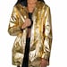 Futuristic Gold Raincoat, Holographic Jacket Waterproof Festival Hoodie ...