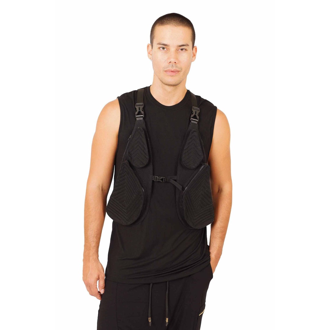Tactical Vest Techwear Vest Cyberpunk Vest With Pockets Utility Vest ...