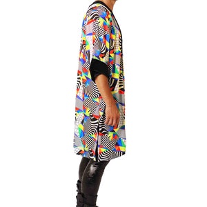 Mens Silk Kimono Trippy Rave Outfit Psychedelic Robe Mens Silk Robe ...
