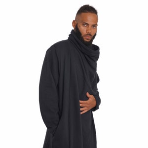 Cyberpunk Jacket Futuristic Clothing Men Black Long Trench Coat Men ...