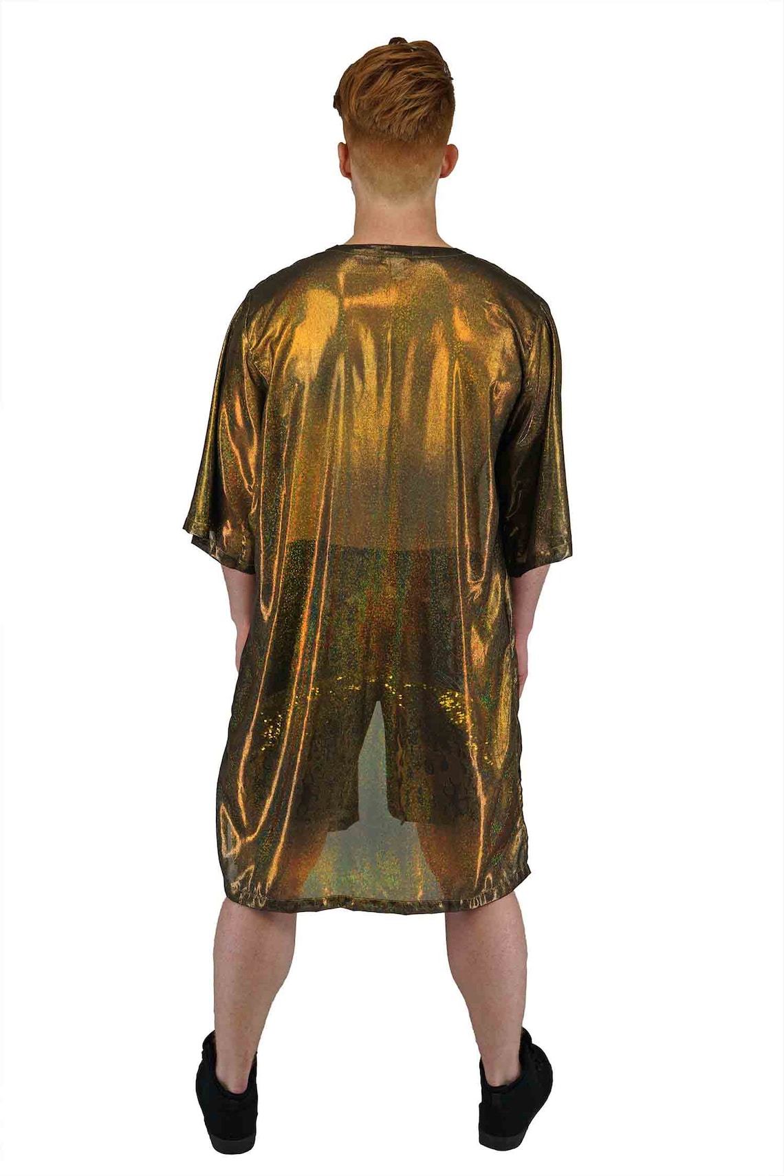 Gold Robe Mens Gold Kimono Cardigan Men Rave Robe Glitter Kimono Jacket ...